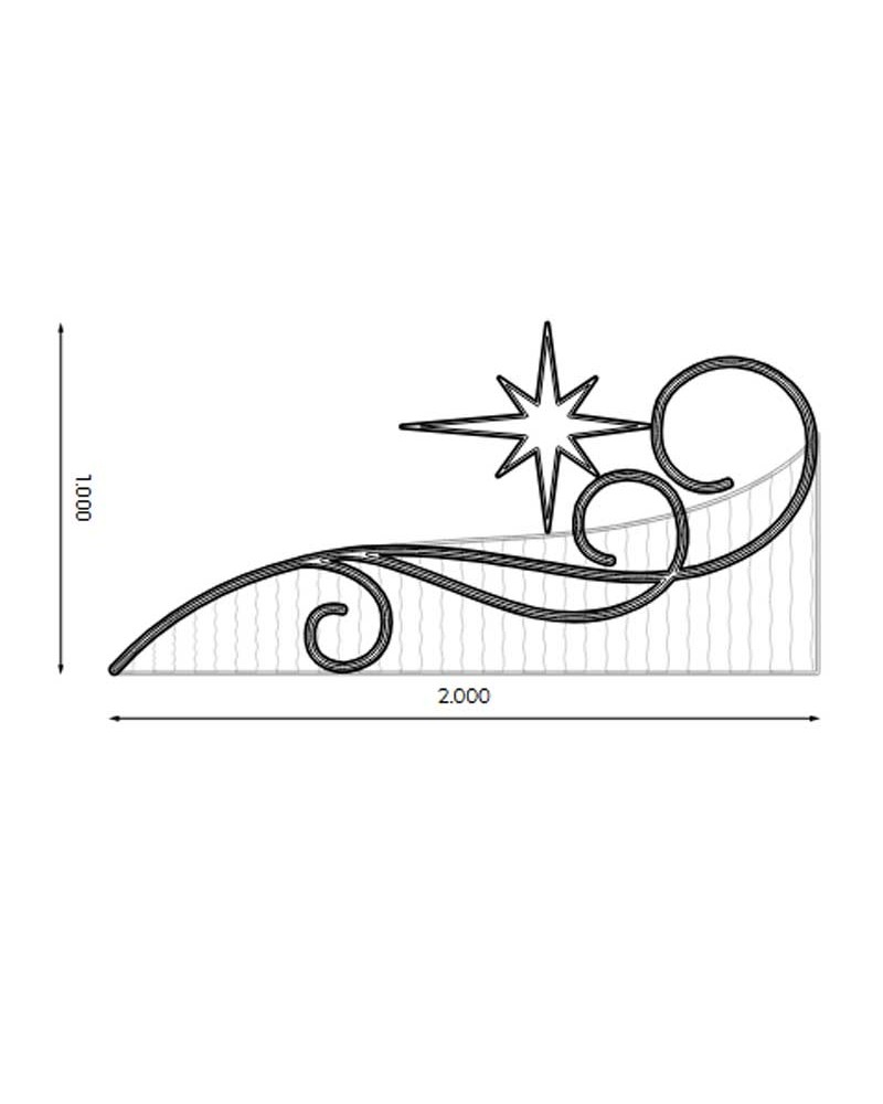 Figura luminosa para calles y farolas de 200cm líneas curvas con ...
