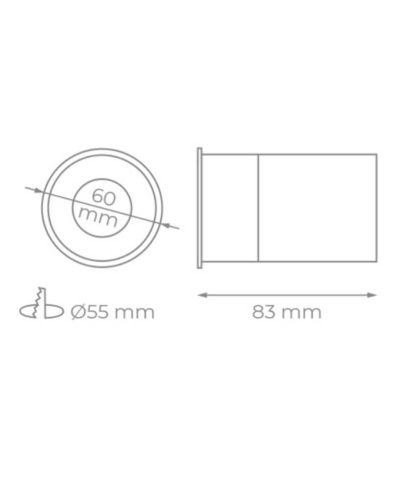 LED Downlight 5W COB CCT 3000/4000/5700ºK WhiteK