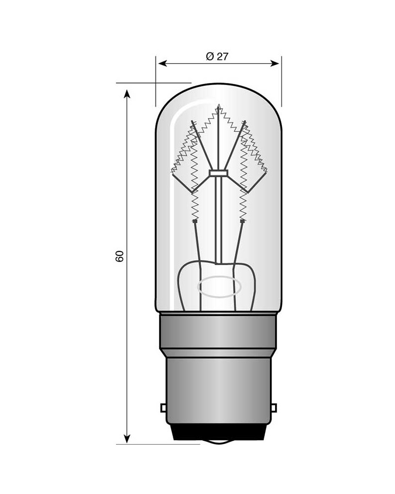 15W 220/240V BA22D Tubular Navigation Lamp