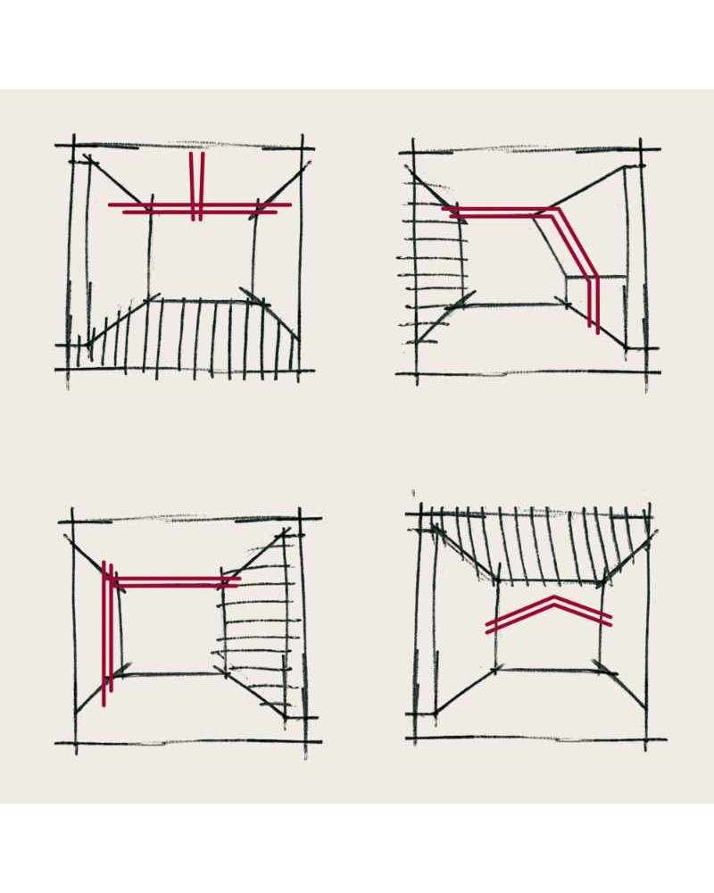 Matt chrome square frame cable system 5 spots max. 10W GU5.3 DC