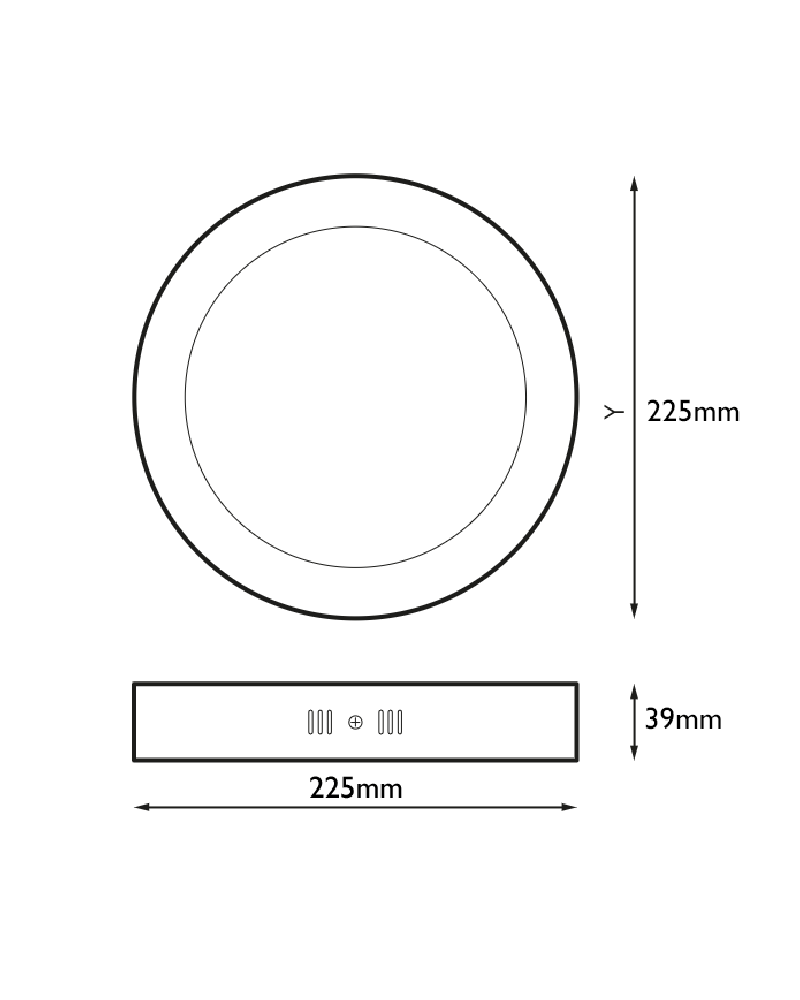 22.5cm LED surface downlight with gray finish LED 18W