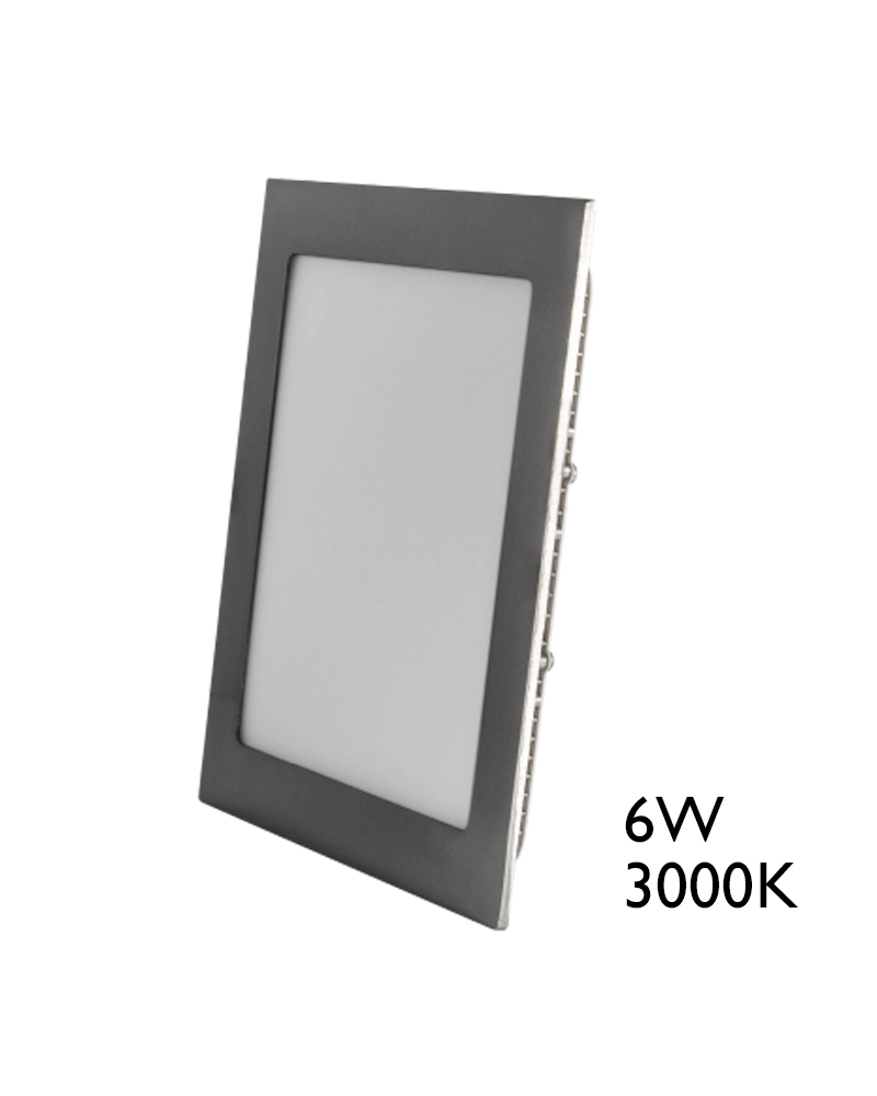 Mini square downlight gray frame LED recessed 6W 9x9cm