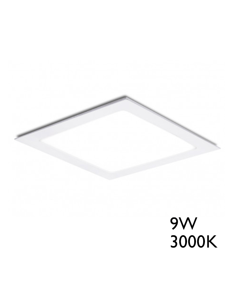 Mini square downlight white frame LED recessed 9W 12x12cm