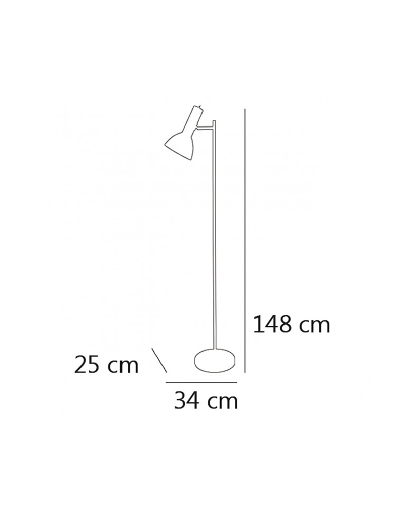 Floor lamp 148cm in leather finish metal folding focus straight lines E27