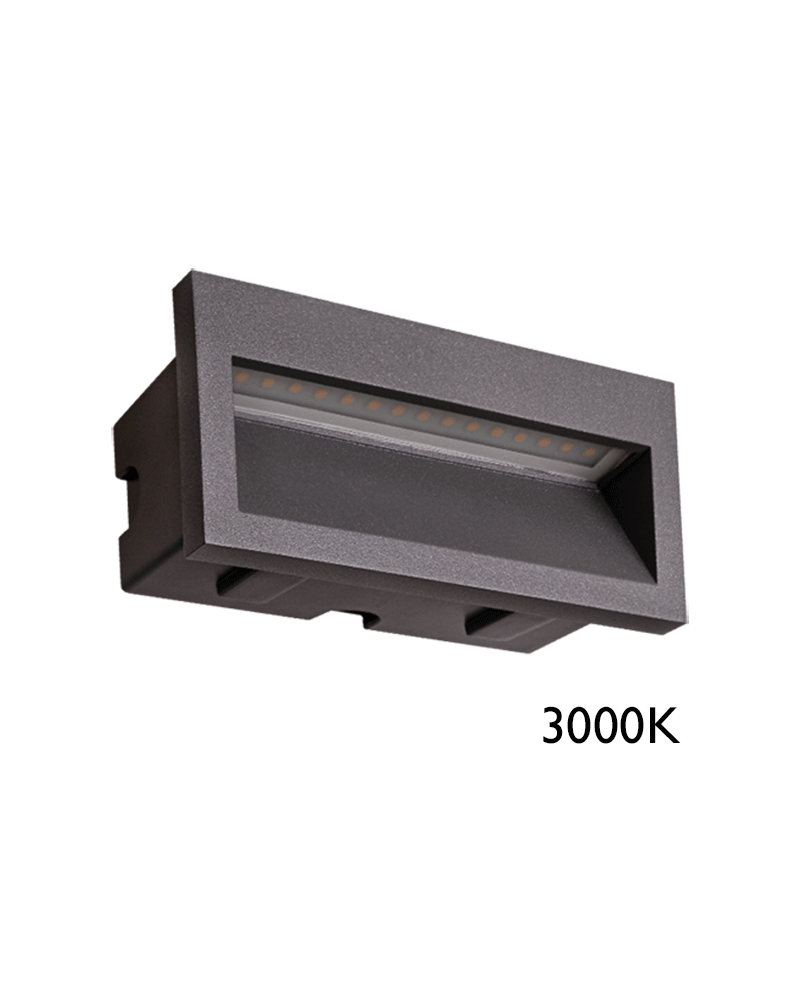 LED recessed wall light 3W IP54 suitable for exteriors
