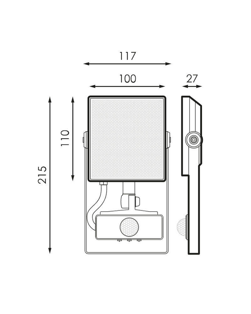 Outdoor projector with presence and brightness sensor 5000K IP65