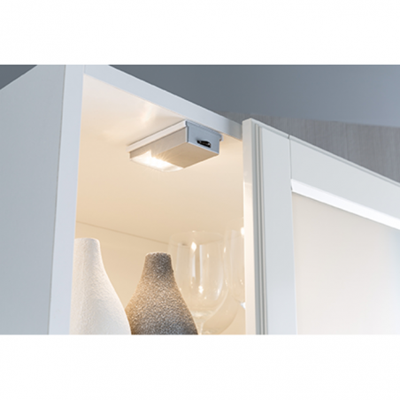 Light for wardrobe or furniture with doors with open or closed door sensor