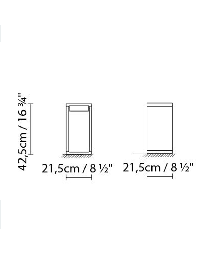 Outdoor beacon Frame S 42.5 cm in aluminum LED 16,6W 2700K