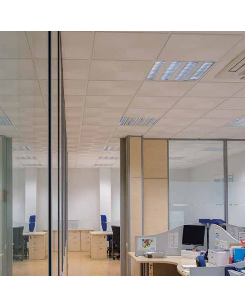 36W white finish steel recessed LED panel 60x60cm + 50,000h