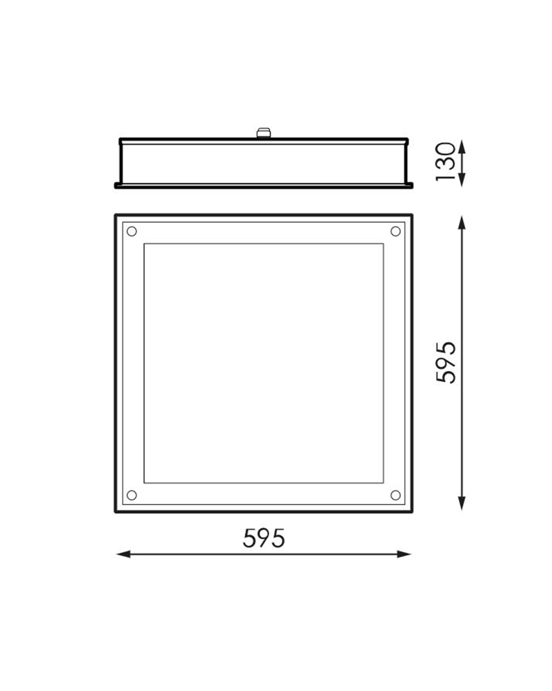 LED recessed steel panel with white finish and aluminum reflector 54W ...