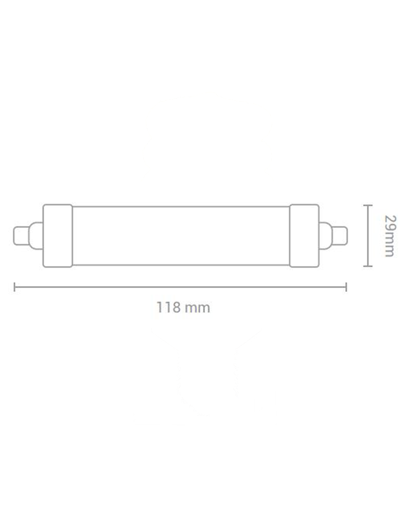 118 mm linear lamp. LED 14W R7S J118 360º 1500 Lm