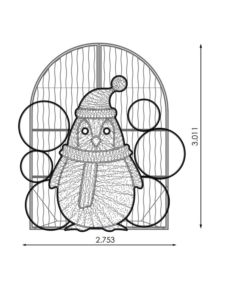 Espacio pingüino selfie 2,75x3 metros LED flash y tapiz de colores ...