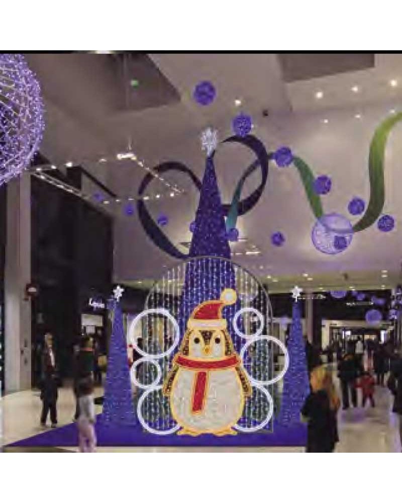 Espacio pingüino selfie 2,75x3 metros LED flash y tapiz de colores ...