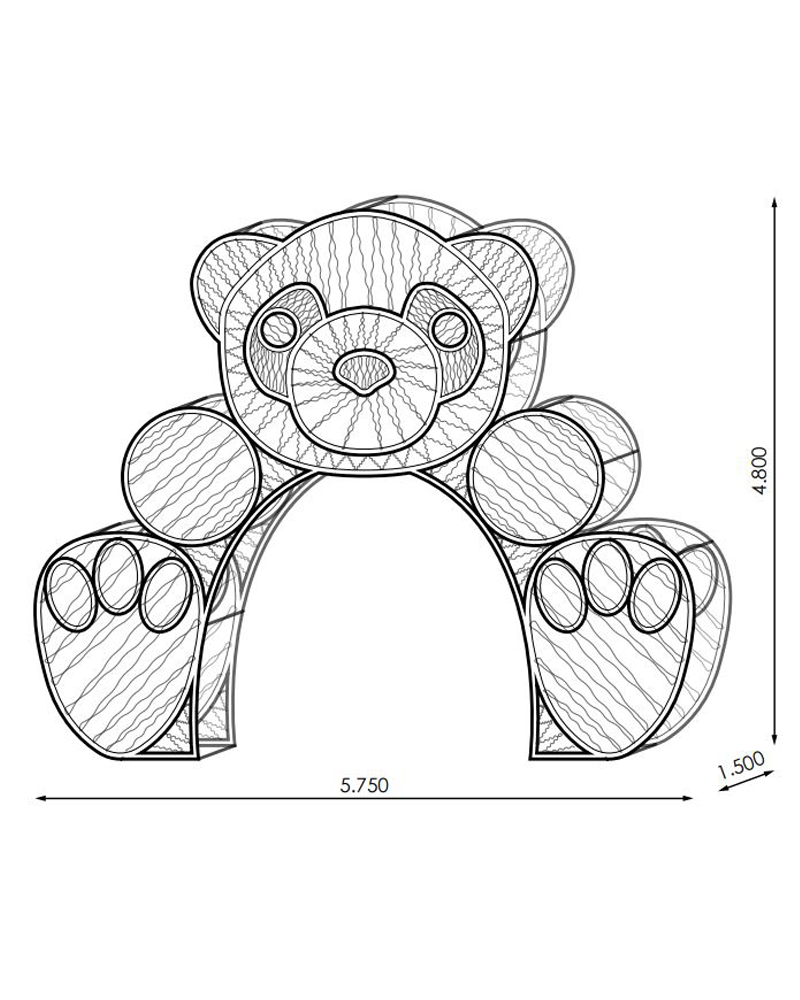Walkable 3D LED bear portal 5.75x4.80x1.50 meters IP65 low voltage 24V
